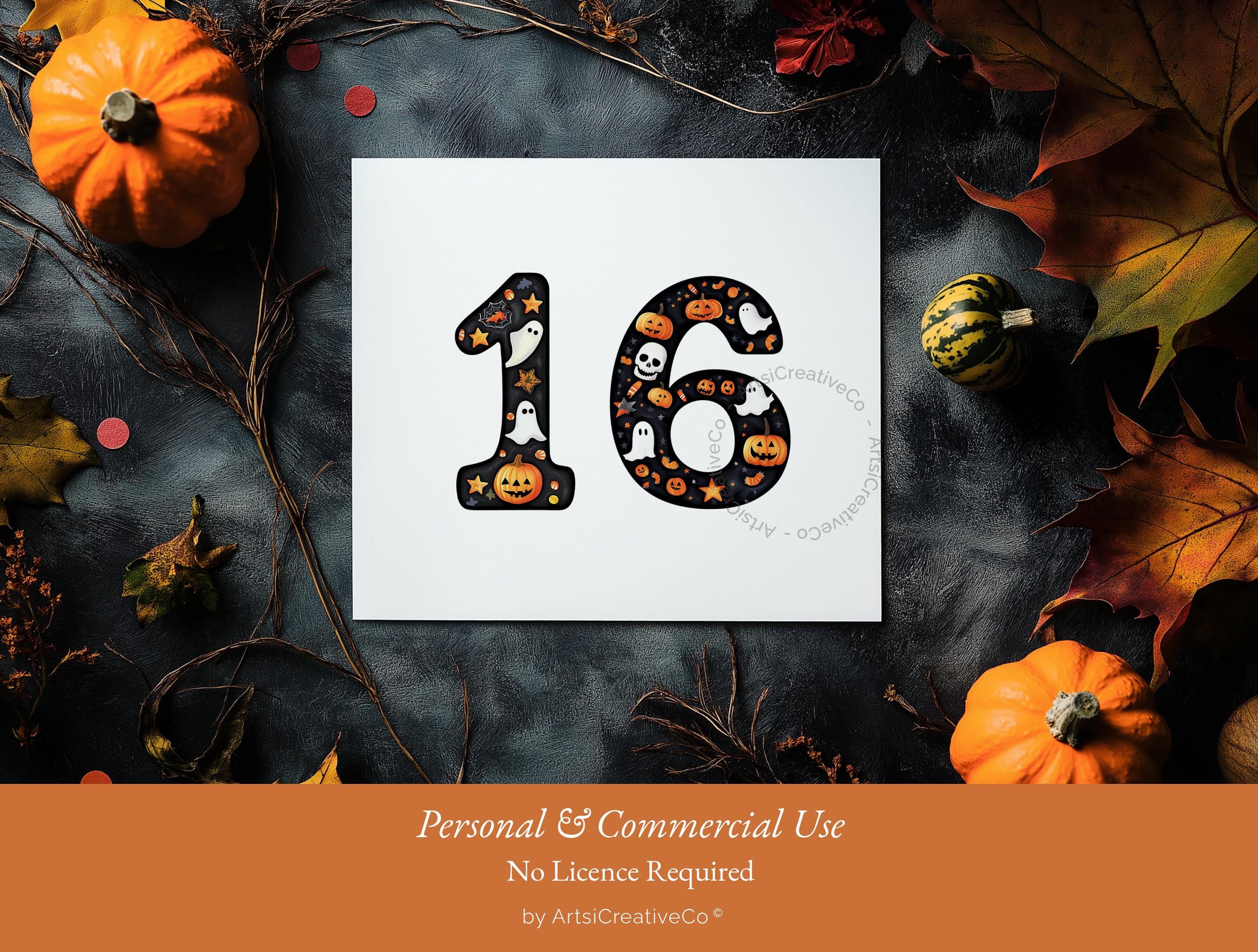 Halloween Alphabet Numbers Clipart PNG Bundle, Alphabet Clipart ...