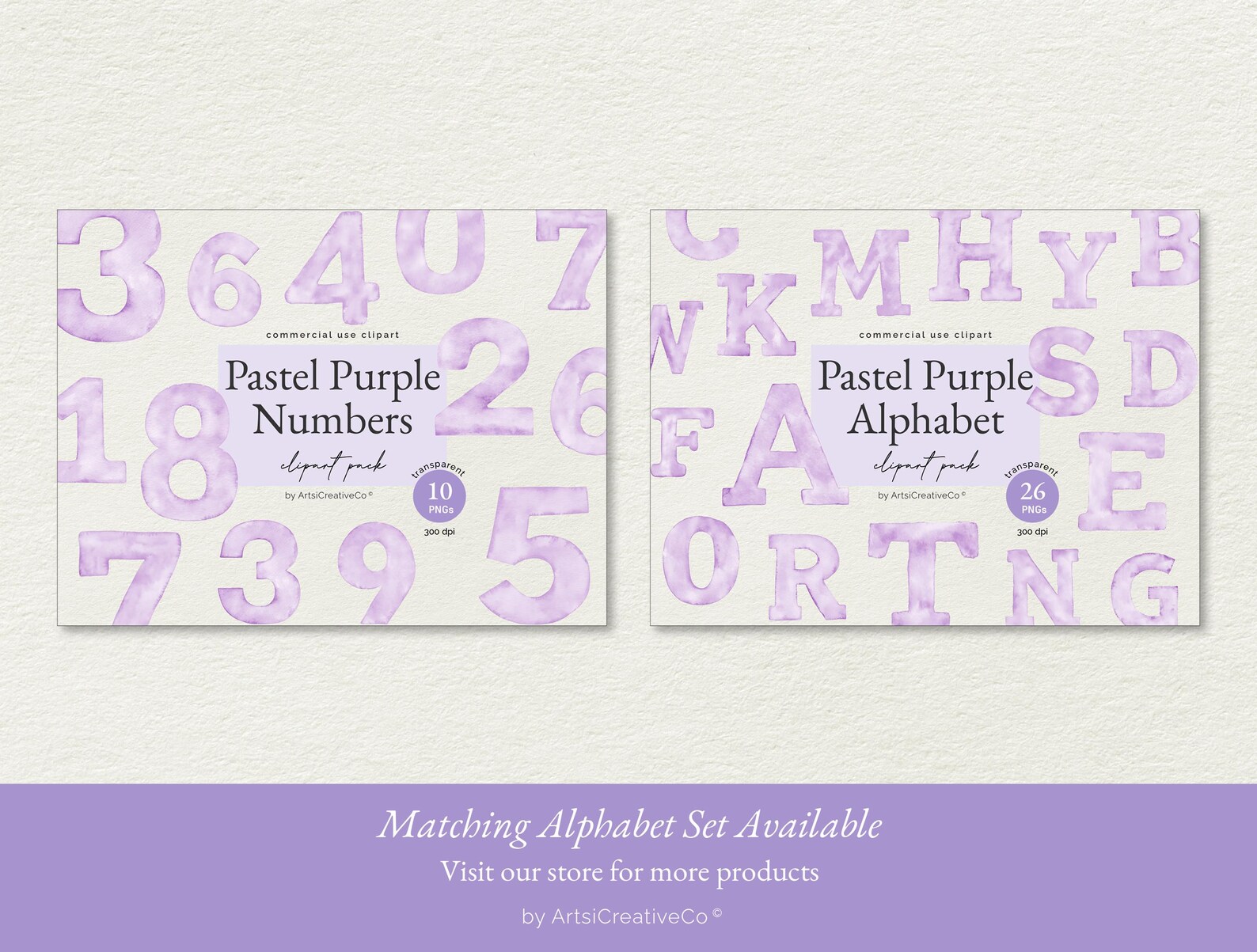 Pastel Purple Numbers Clipart, Watercolor Numbers, Purple Numbers ...
