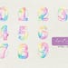 Rainbow Watercolor Numbers Clipart Bundle - Pastel Numbers PNG ...