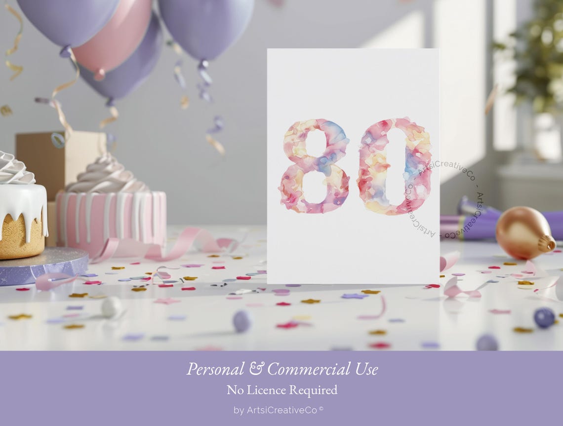 Soft Pastel Watercolour Numbers Birthday Age Clipart PNG Bundle ...
