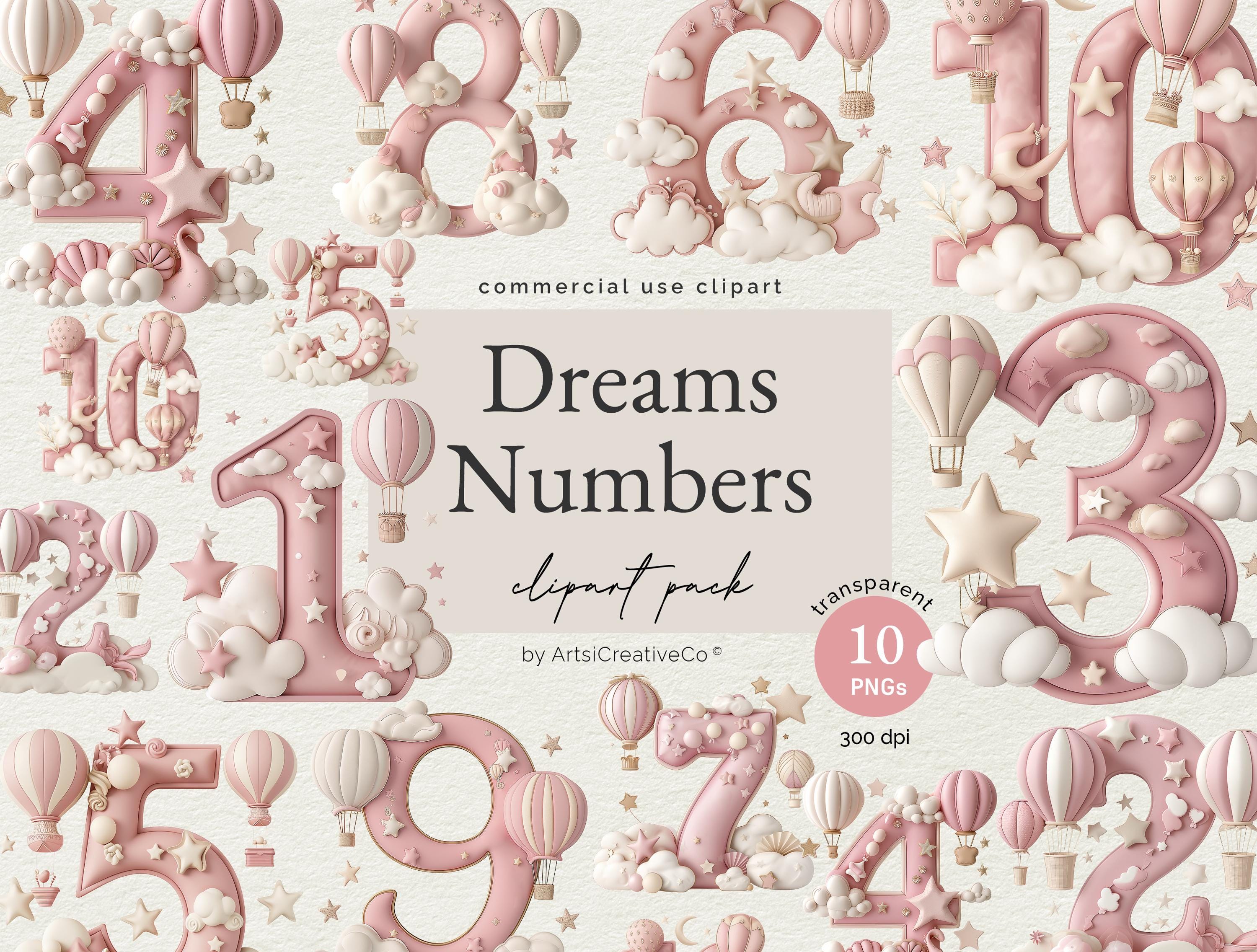 Numbers Children Birthday Nursery Age Clipart PNG Bundle, Aesthetic ...