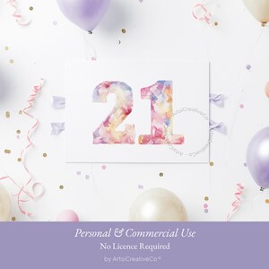 Soft Pastel Watercolour Numbers Birthday Age Clipart PNG Bundle ...