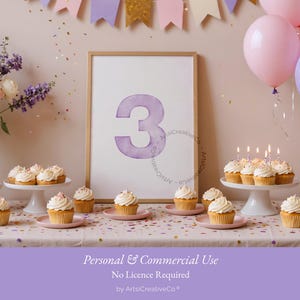 Pastel Purple Numbers Clipart, Watercolor Numbers, Purple Numbers ...
