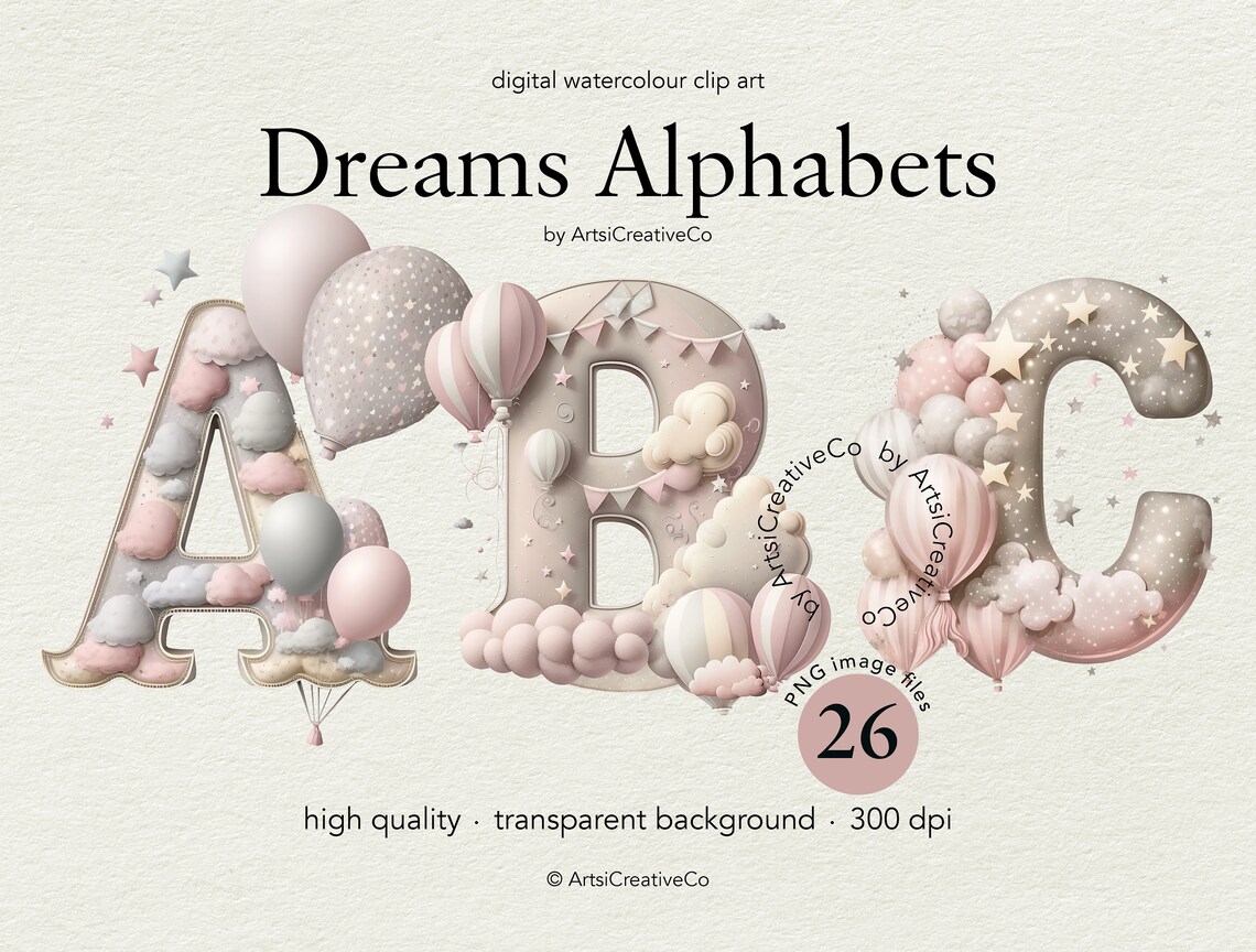 Children Birthday Nursery Alphabets Letters Clipart PNG - Etsy