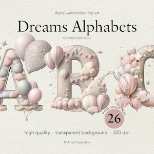 Children Birthday Nursery Alphabets Letters Clipart PNG Bundle, 26 ...