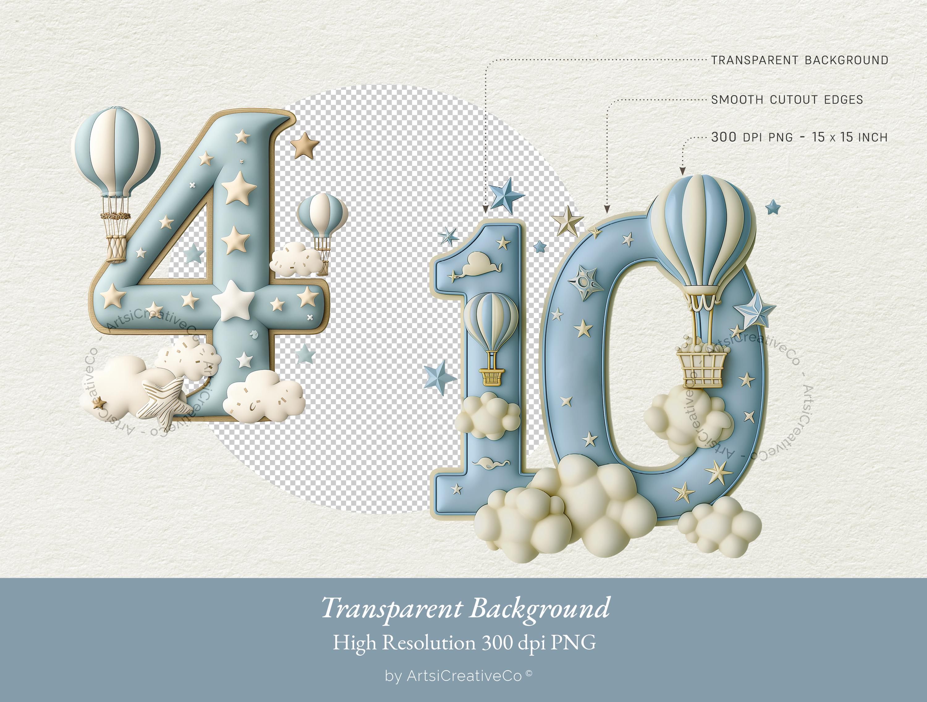 Numbers Children Birthday Nursery Age Clipart PNG Bundle, Aesthetic ...