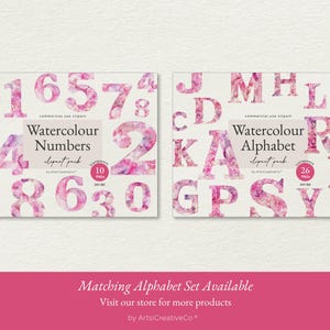 Numbers Watercolor Birthday Age Clipart PNG Bundle, Numbers Clipart ...