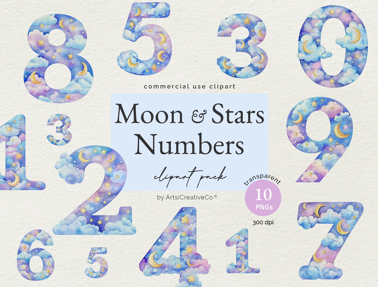 Numbers Children Birthday Nursery Age Clipart PNG Bundle, Aesthetic ...