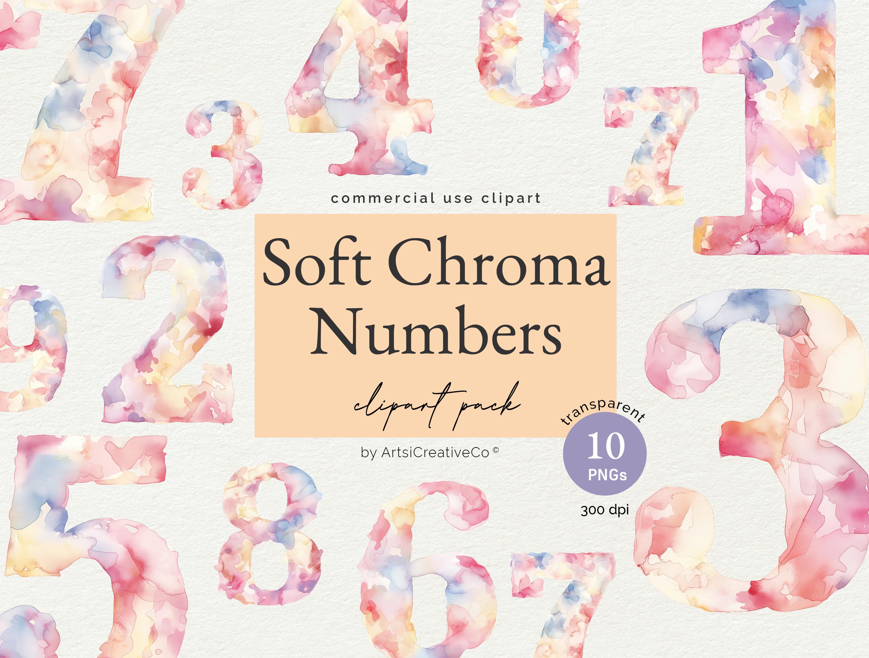 Soft Pastel Watercolour Numbers Birthday Age Clipart PNG Bundle ...