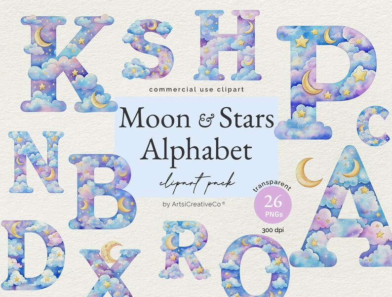 Children Birthday Nursery Alphabet Letters Clipart PNG Bundle ...