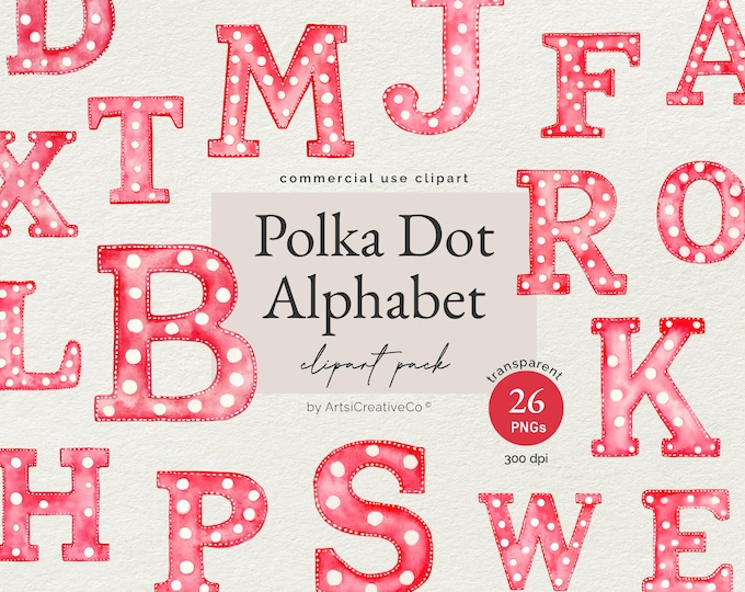 Polka Dot Alphabet Clipart, Lollipop Shaped Letters and Numbers ...