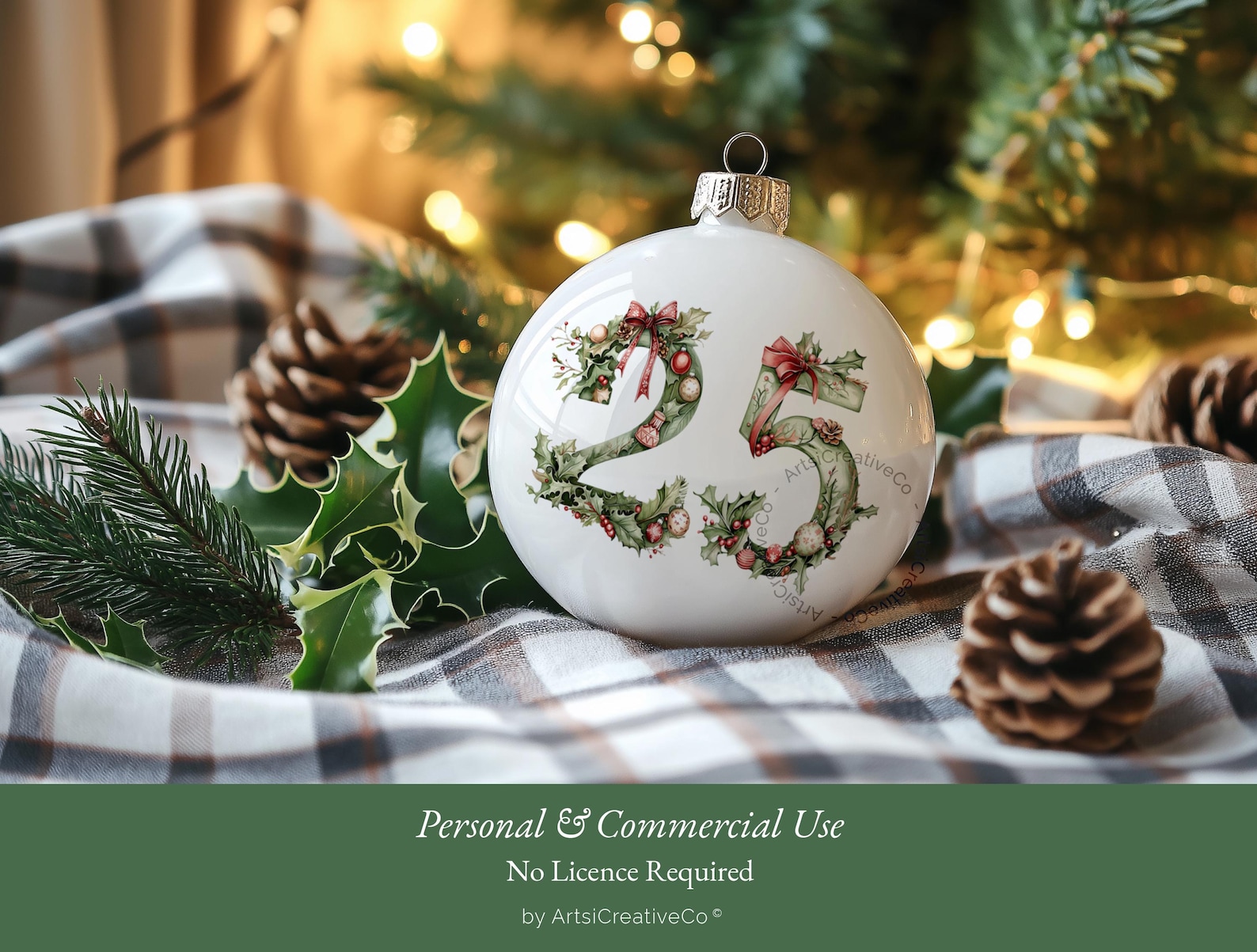 Christmas Numbers Clipart PNG Bundle, Numbers Clip Art, Festive Season ...