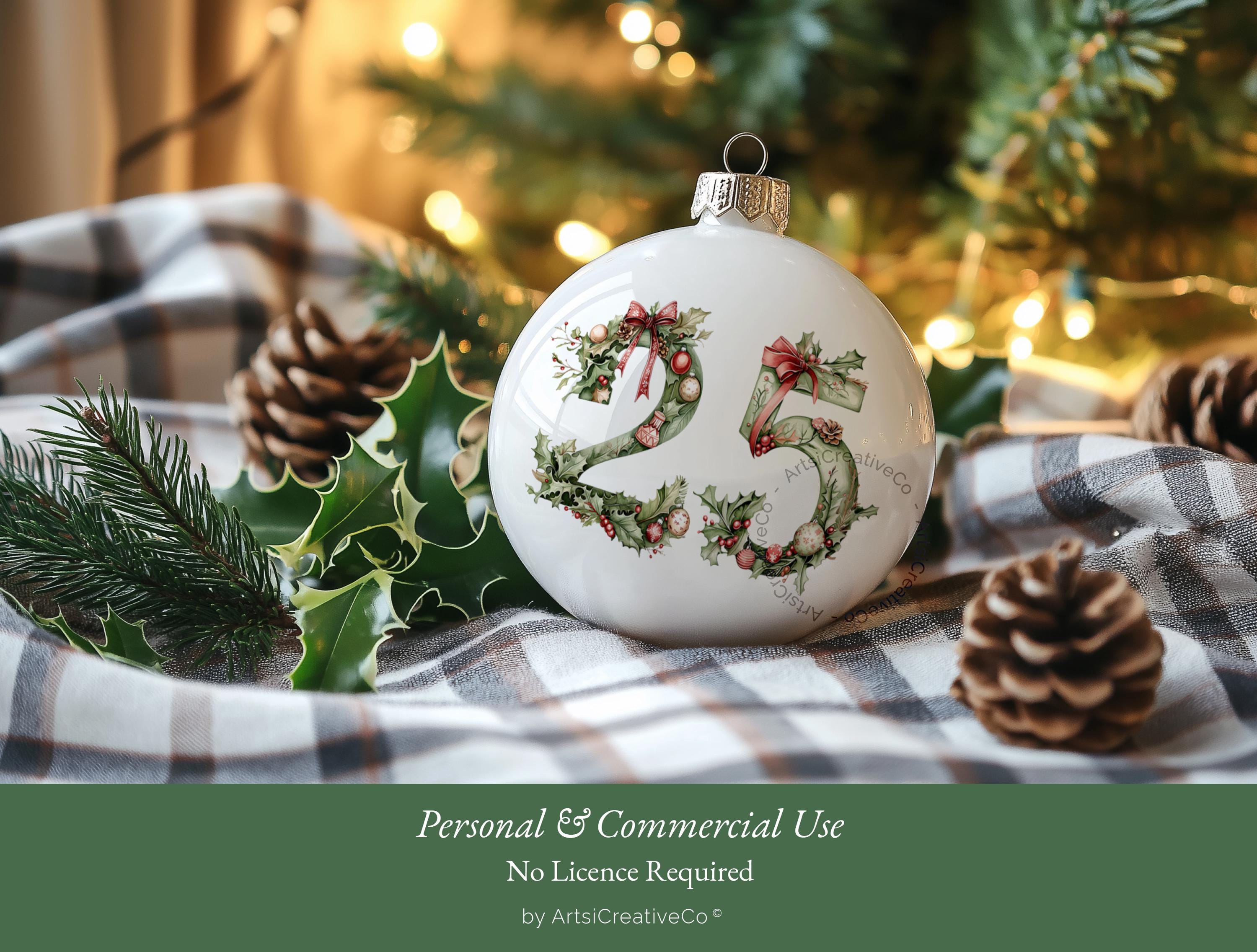 Christmas Numbers Clipart PNG Bundle, Numbers Clip Art, Festive Season ...