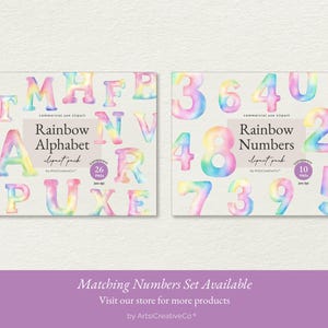 Rainbow Watercolor Alphabet Clipart Bundle - Pastel Letters A-Z PNG ...