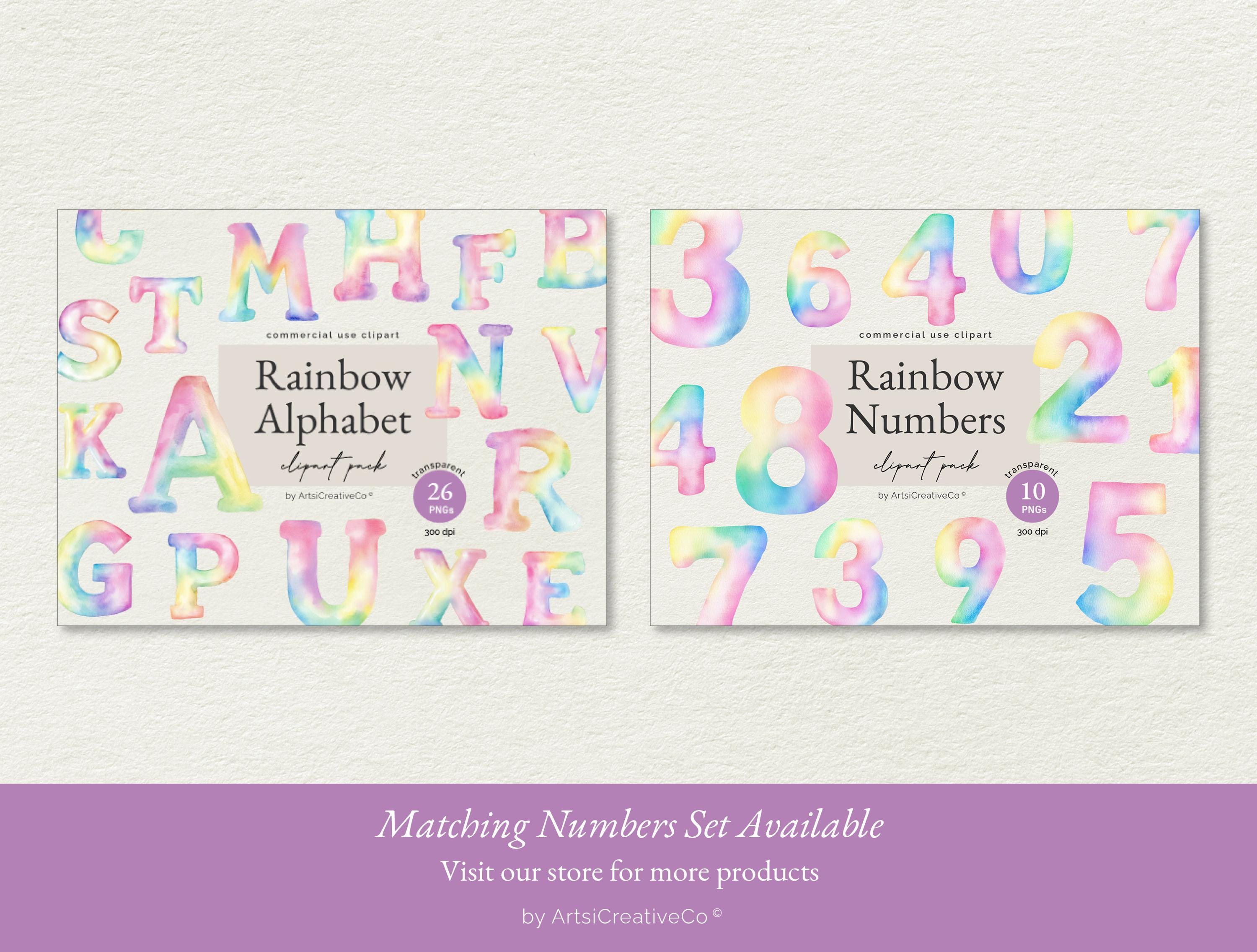 Rainbow Watercolor Alphabet Clipart Bundle - Pastel Letters A-Z PNG ...