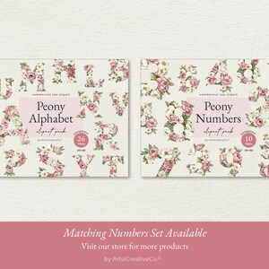 Peony Alphabet Clipart PNG - Floral Letters for Scrapbooking ...
