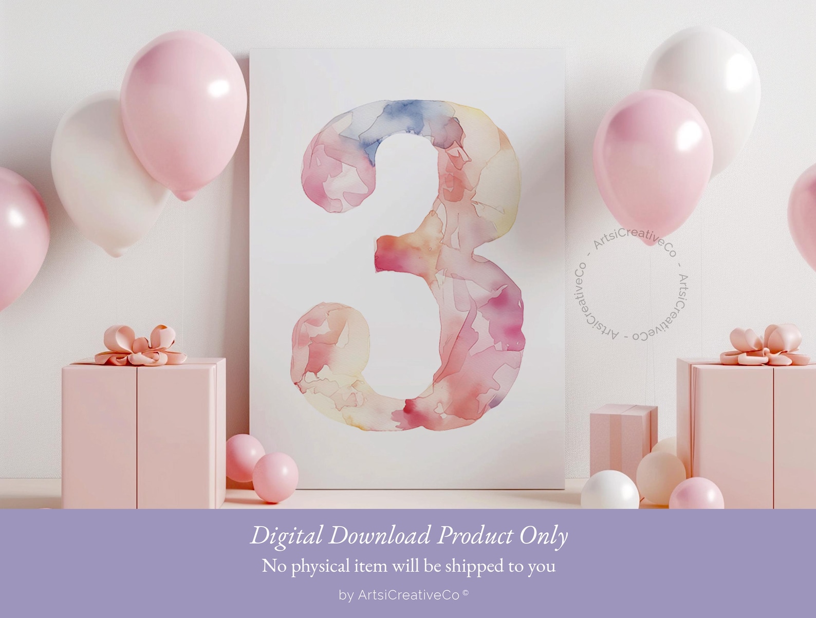 Soft Pastel Watercolour Numbers Birthday Age Clipart PNG Bundle ...