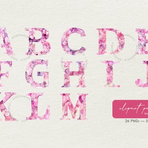 Watercolor Alphabet Letters Clipart PNG Bundle, Alphabet Clipart ...