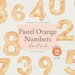 Pastel Orange Numbers Clipart, Watercolor Numbers, Orange Numbers ...