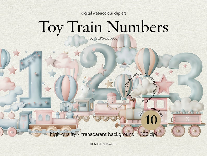 Numbers Children Birthday Nursery Age Clipart PNG Bundle, 10 Party ...