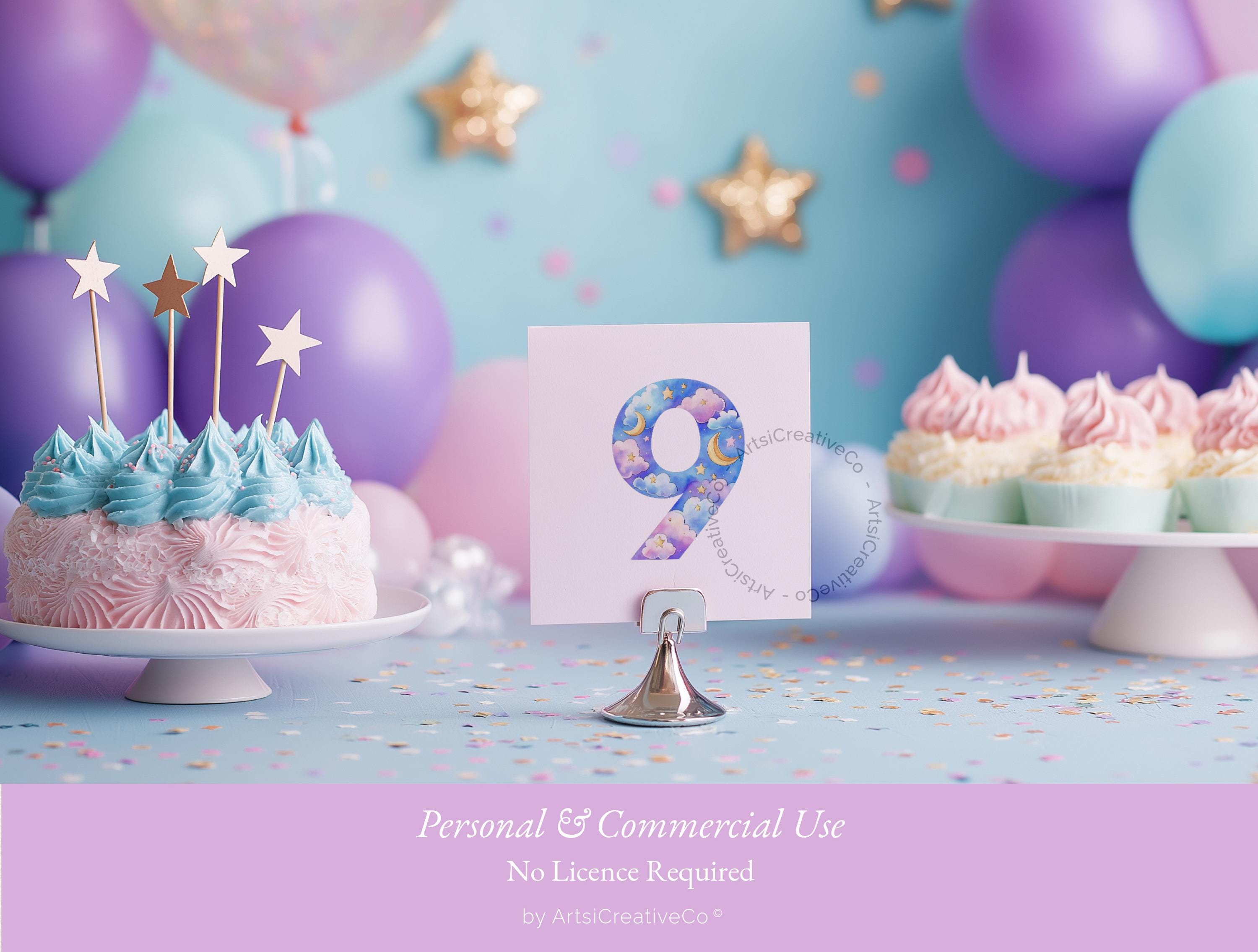 Numbers Children Birthday Nursery Age Clipart PNG Bundle, Aesthetic ...