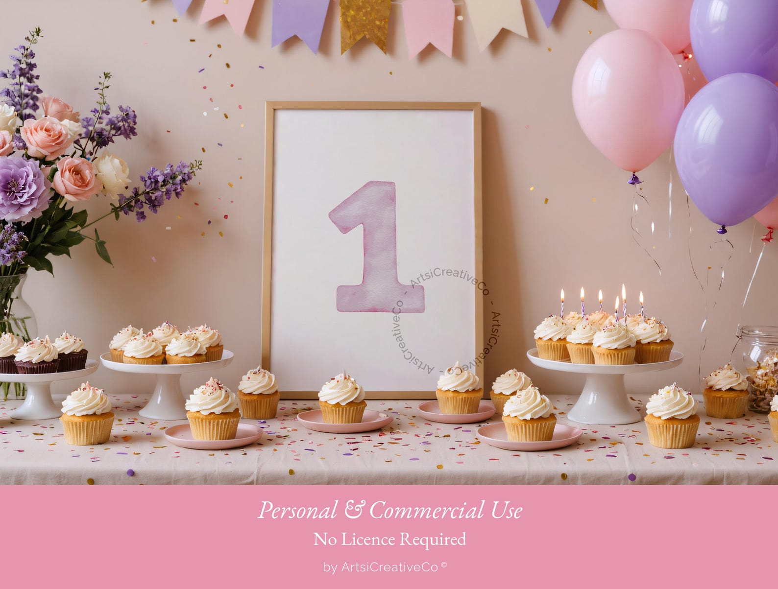 Pastel Pink Numbers Clipart, Watercolor Numbers, Pink Numbers, Birthday ...