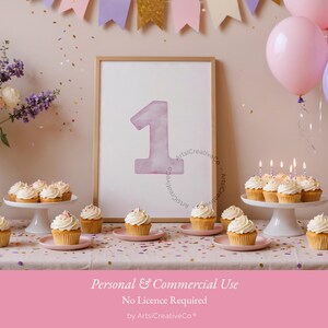 Pastel Pink Numbers Clipart, Watercolor Numbers, Pink Numbers, Birthday ...