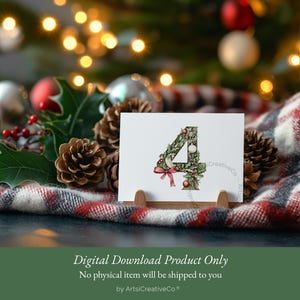 Christmas Numbers Clipart PNG Bundle, Numbers Clip Art, Festive Season ...