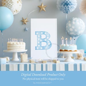 Baby Boy Alphabet Clipart PNG Set - Pastel Blue Polka Dot Letters A-Z ...