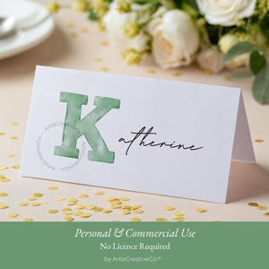 Pastel Green Alphabet Clipart, Watercolor Letters, Digital Alphabet ...