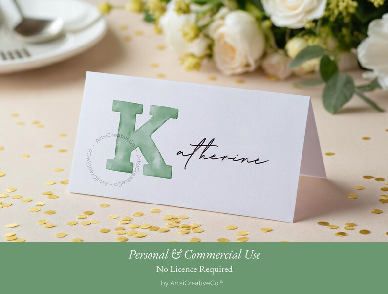 Pastel Green Alphabet Clipart, Watercolor Letters, Digital Alphabet ...