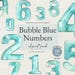 Bubble Blue Balloon Watercolour Numbers Birthday Age Clipart PNG Bundle ...