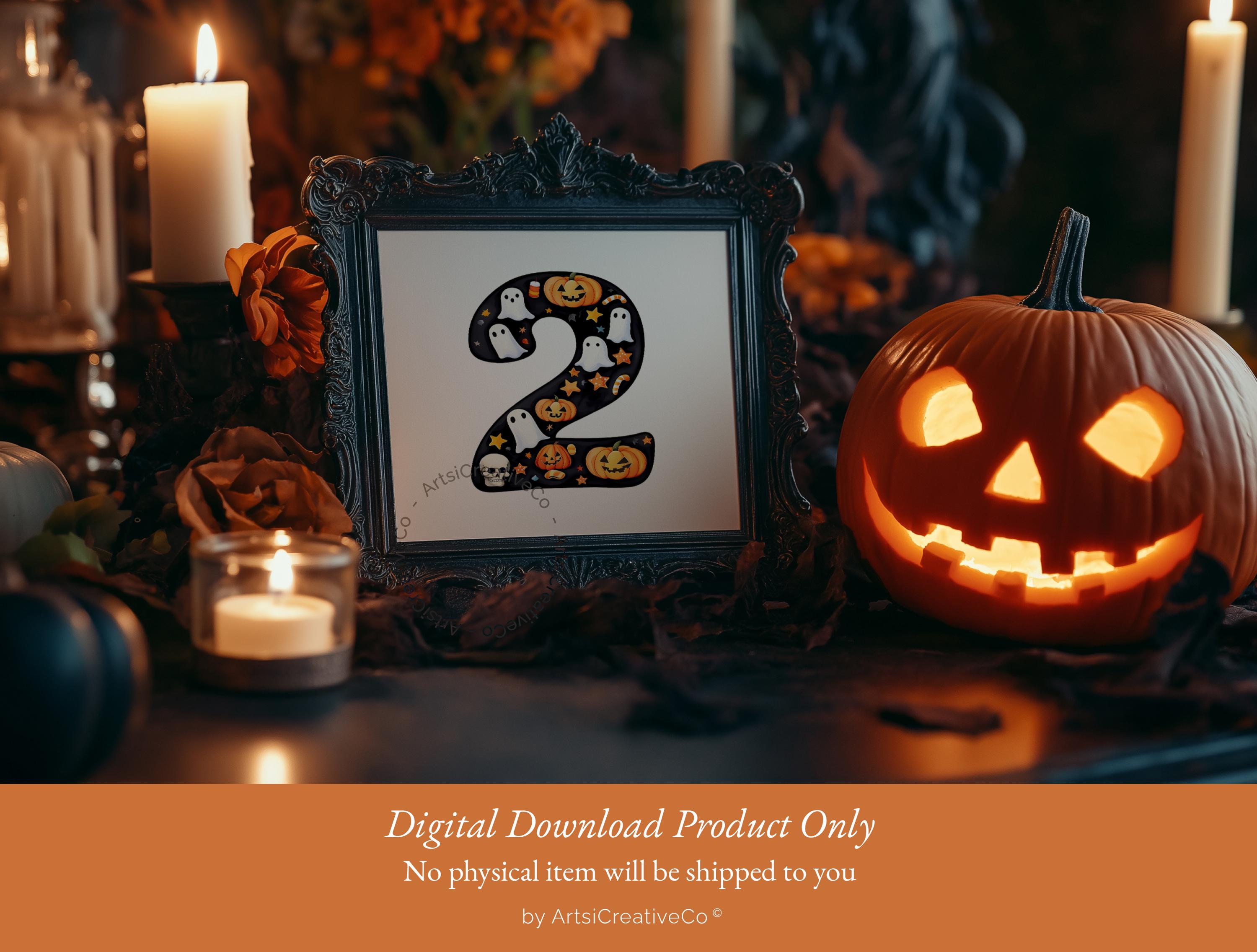 Halloween Alphabet Numbers Clipart PNG Bundle, Alphabet Clipart ...
