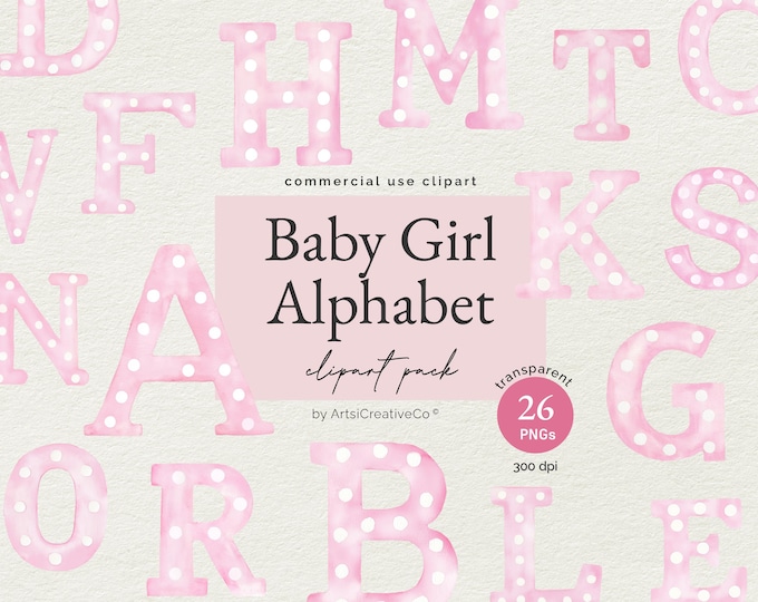 Cute Alphabet for Children PNG Baby Shower Letters Clipart Adorable ...