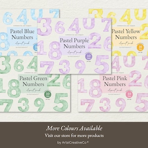 Pastel Orange Numbers Clipart, Watercolor Numbers, Orange Numbers ...