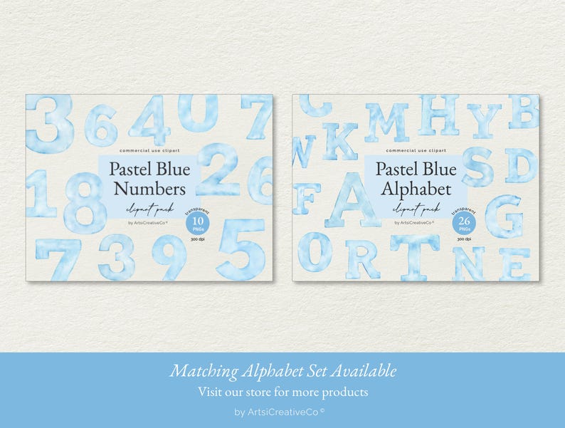 Pastel Blue Numbers Clipart, Watercolor Numbers, Blue Numbers, Birthday ...