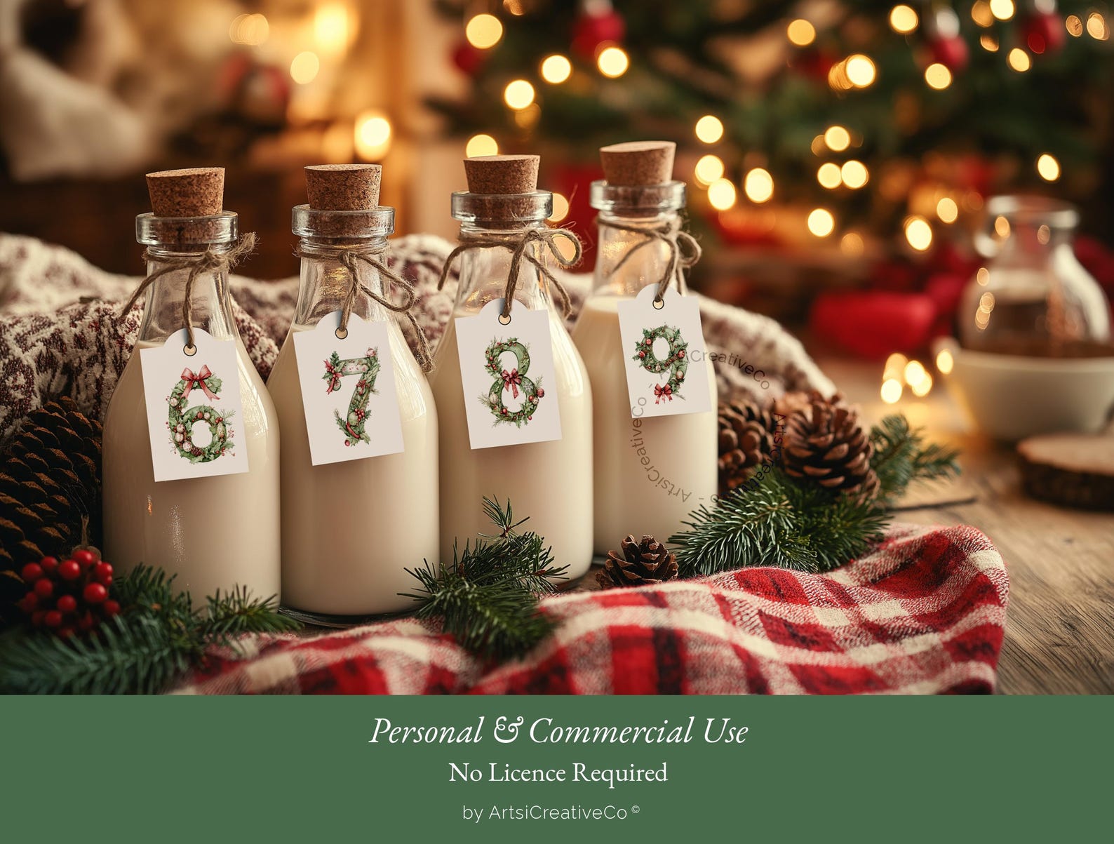 Christmas Numbers Clipart PNG Bundle, Numbers Clip Art, Festive Season ...