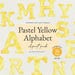 Pastel Yellow Alphabet Clipart, Watercolor Letters, Digital Alphabet ...
