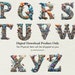 Fantasy Forest Floral Alphabets Letters Clipart PNG Bundle, 26 Floral ...