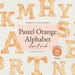 Pastel Orange Alphabet Clipart, Watercolor Letters, Digital Alphabet ...