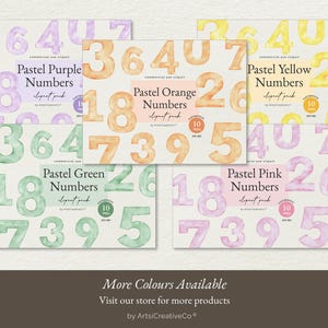 Pastel Blue Numbers Clipart, Watercolor Numbers, Blue Numbers, Birthday ...