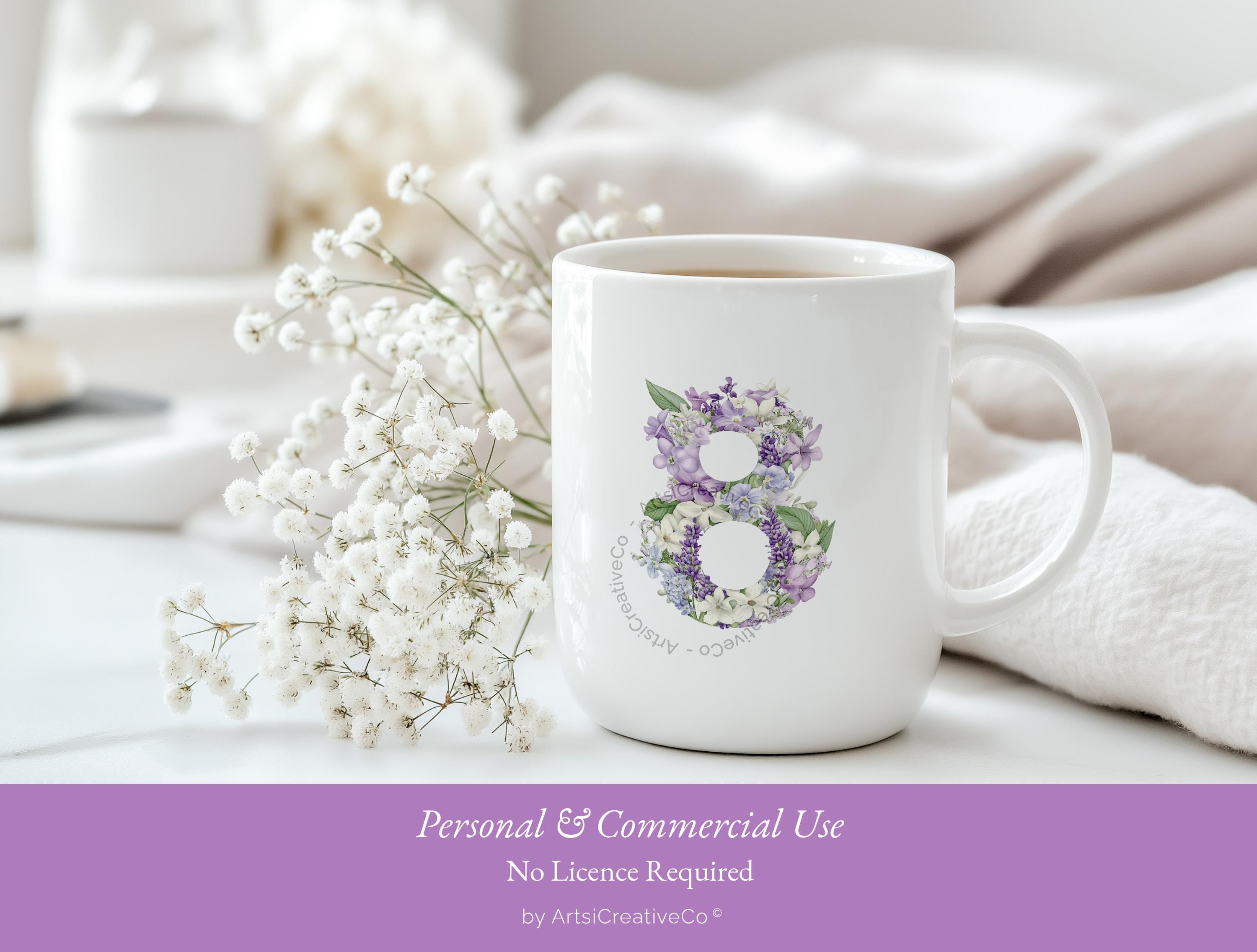 Floral Numbers Clipart PNG, Purple Floral Numbers, Invitations ...