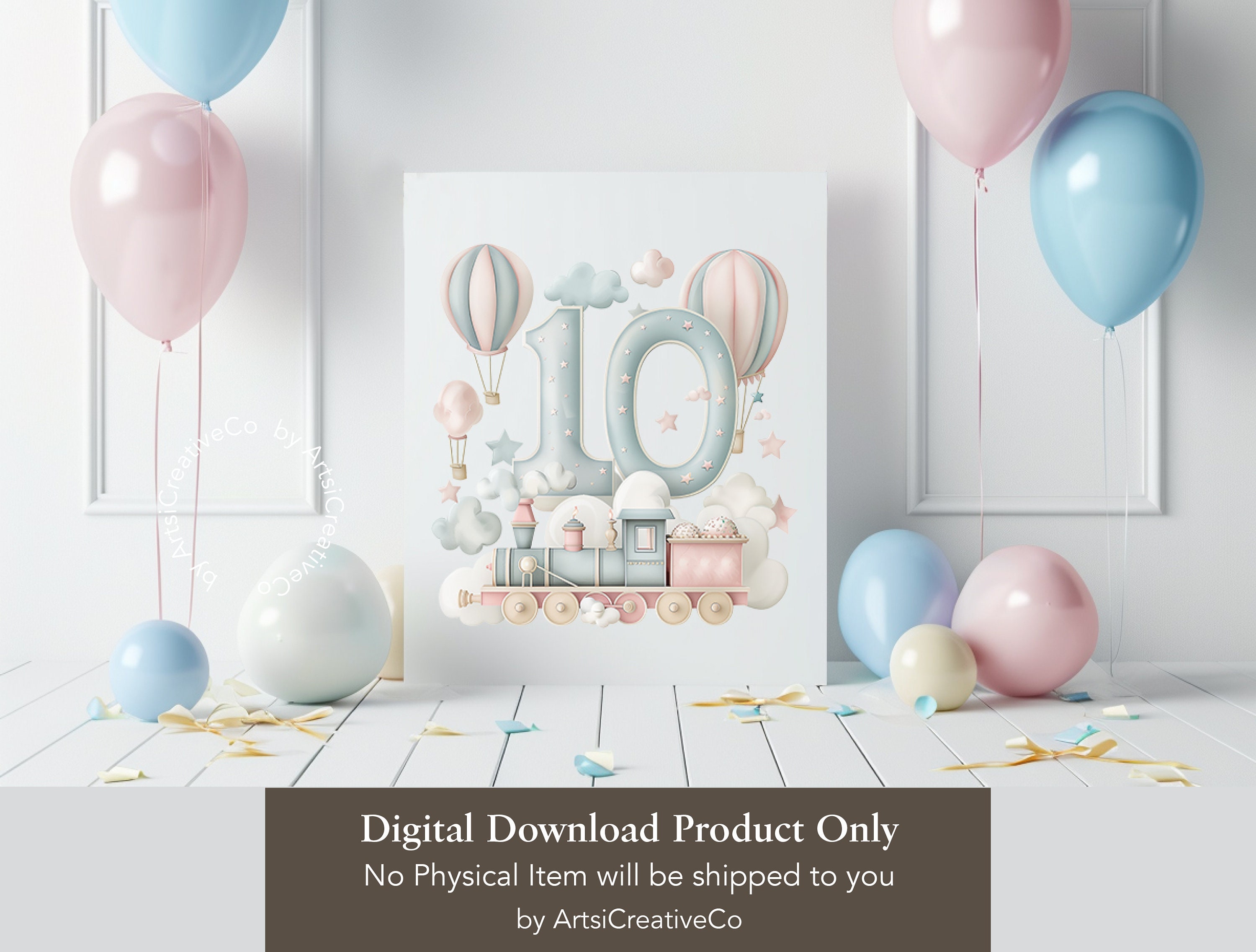 Numbers Children Birthday Nursery Age Clipart PNG Bundle, 10 Party ...