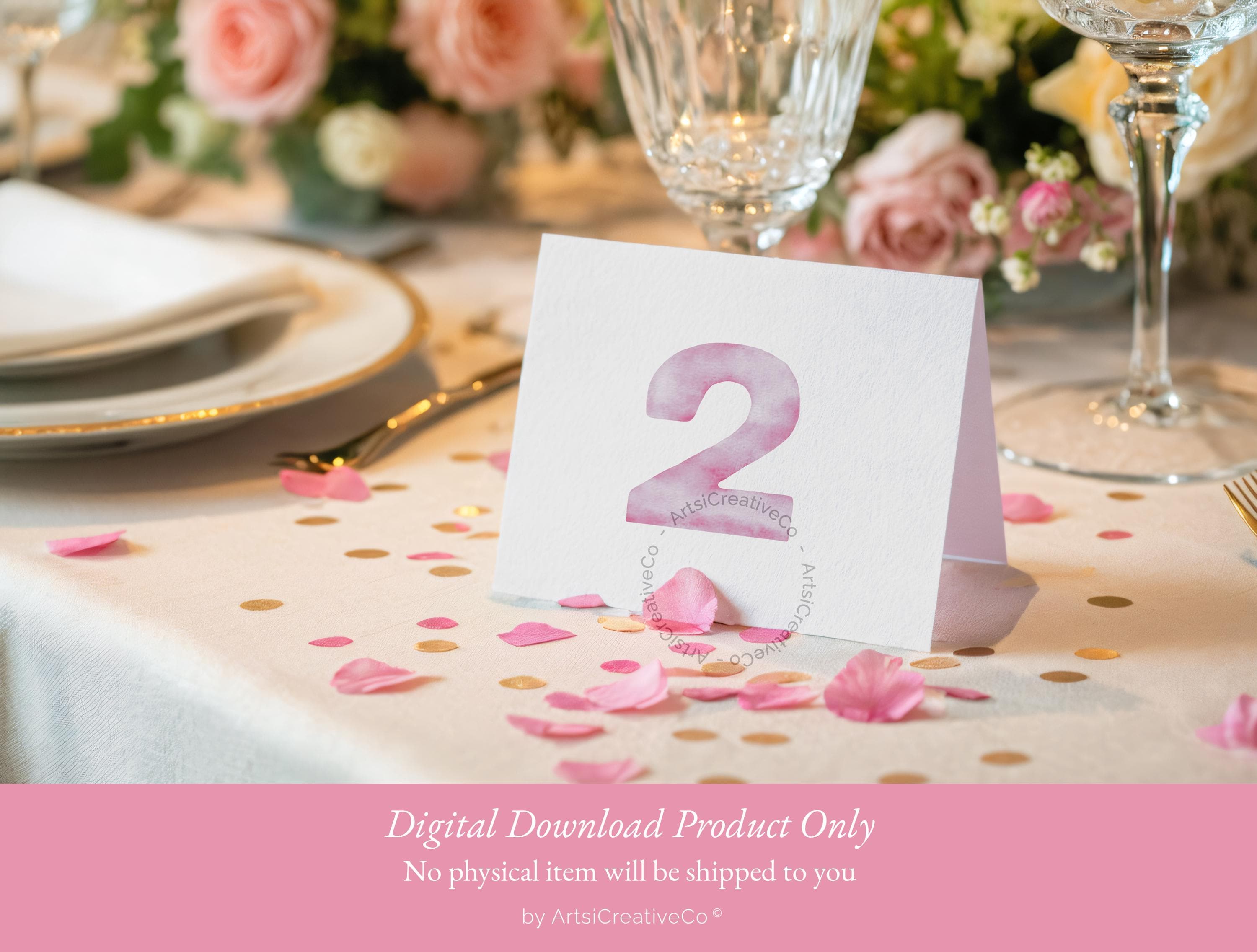 Pastel Pink Numbers Clipart, Watercolor Numbers, Pink Numbers, Birthday ...