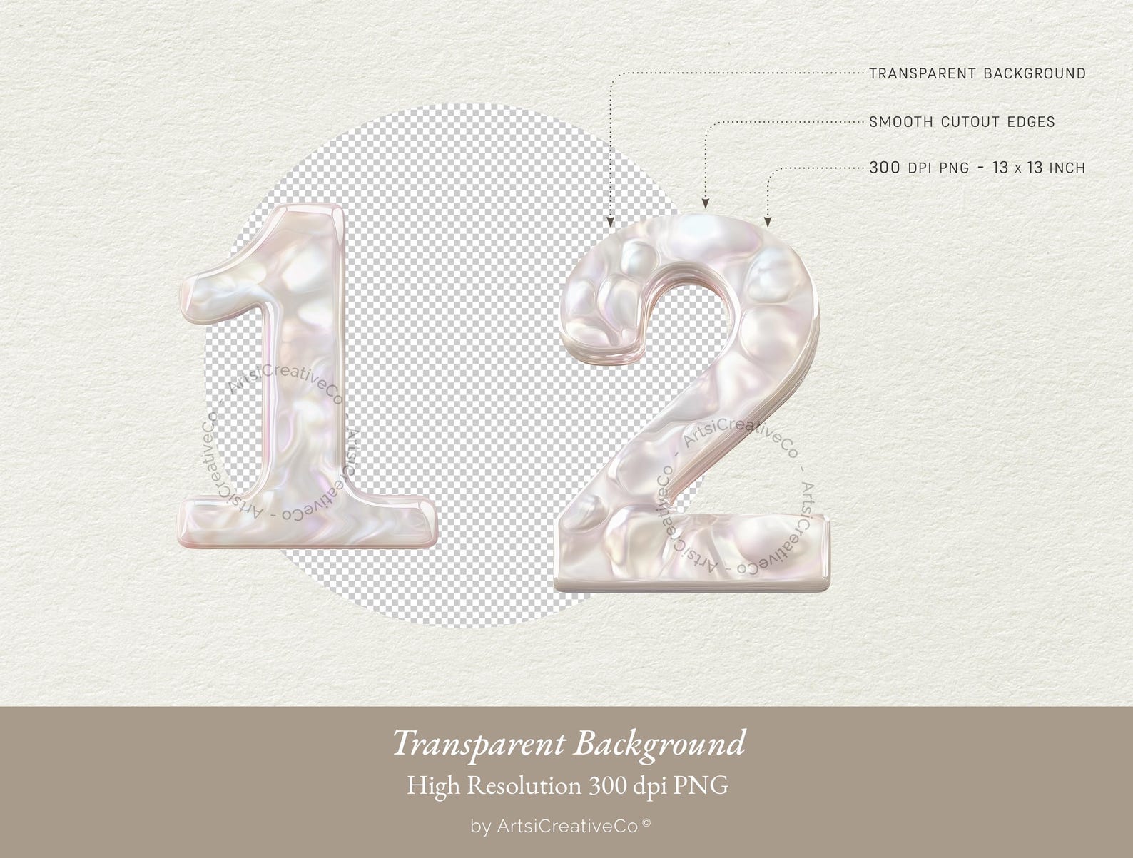 Pearl Numbers Clipart, High-res Pearlescent Numbers, Luxury Wedding ...