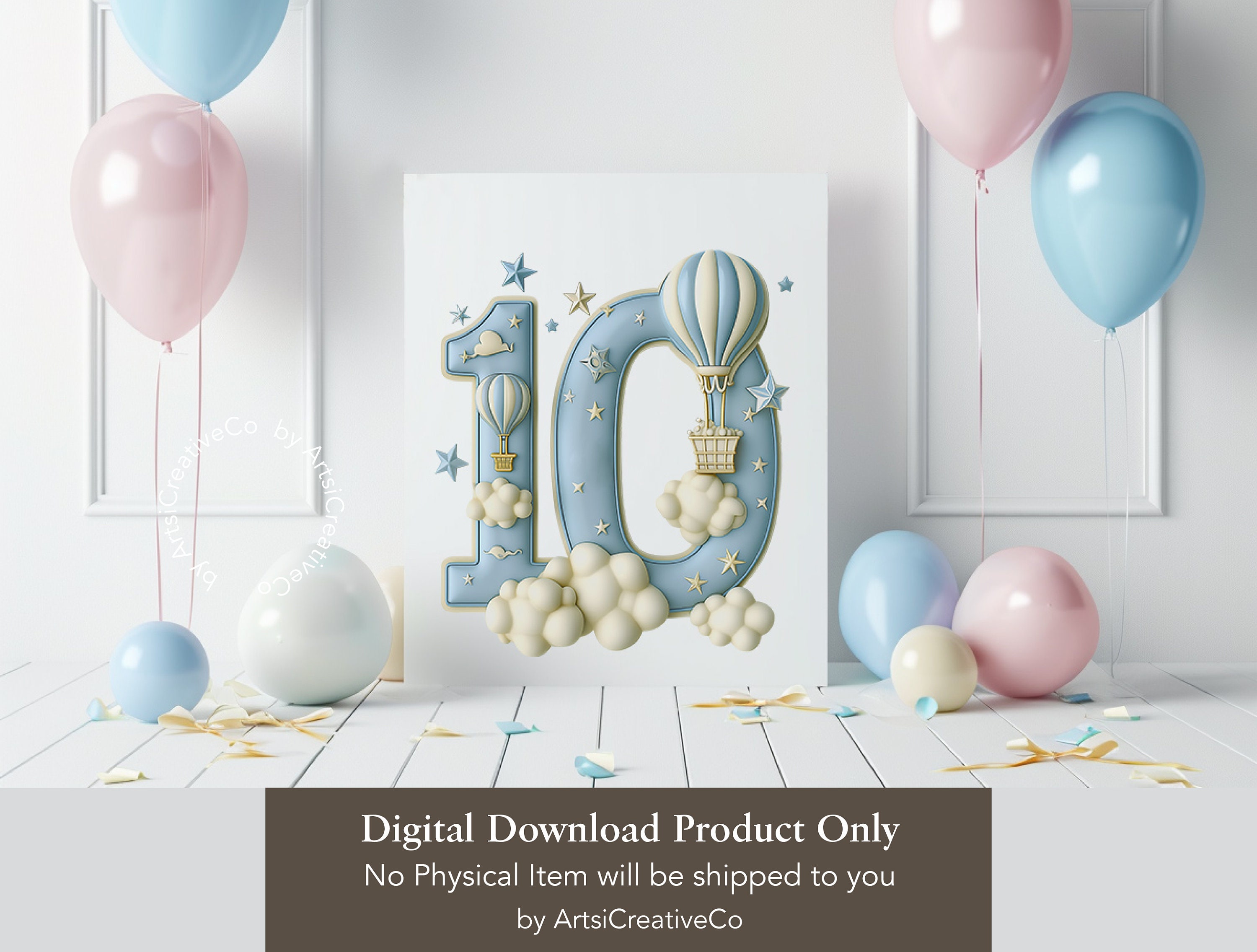 Numbers Children Birthday Nursery Age Clipart PNG Bundle, 10 Party ...