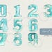 Bubble Blue Balloon Watercolour Numbers Birthday Age Clipart PNG Bundle ...