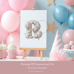 Children Birthday Nursery Alphabet Letters Clipart PNG Bundle ...