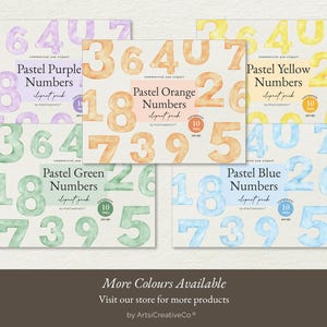 Pastel Pink Numbers Clipart, Watercolor Numbers, Pink Numbers, Birthday ...