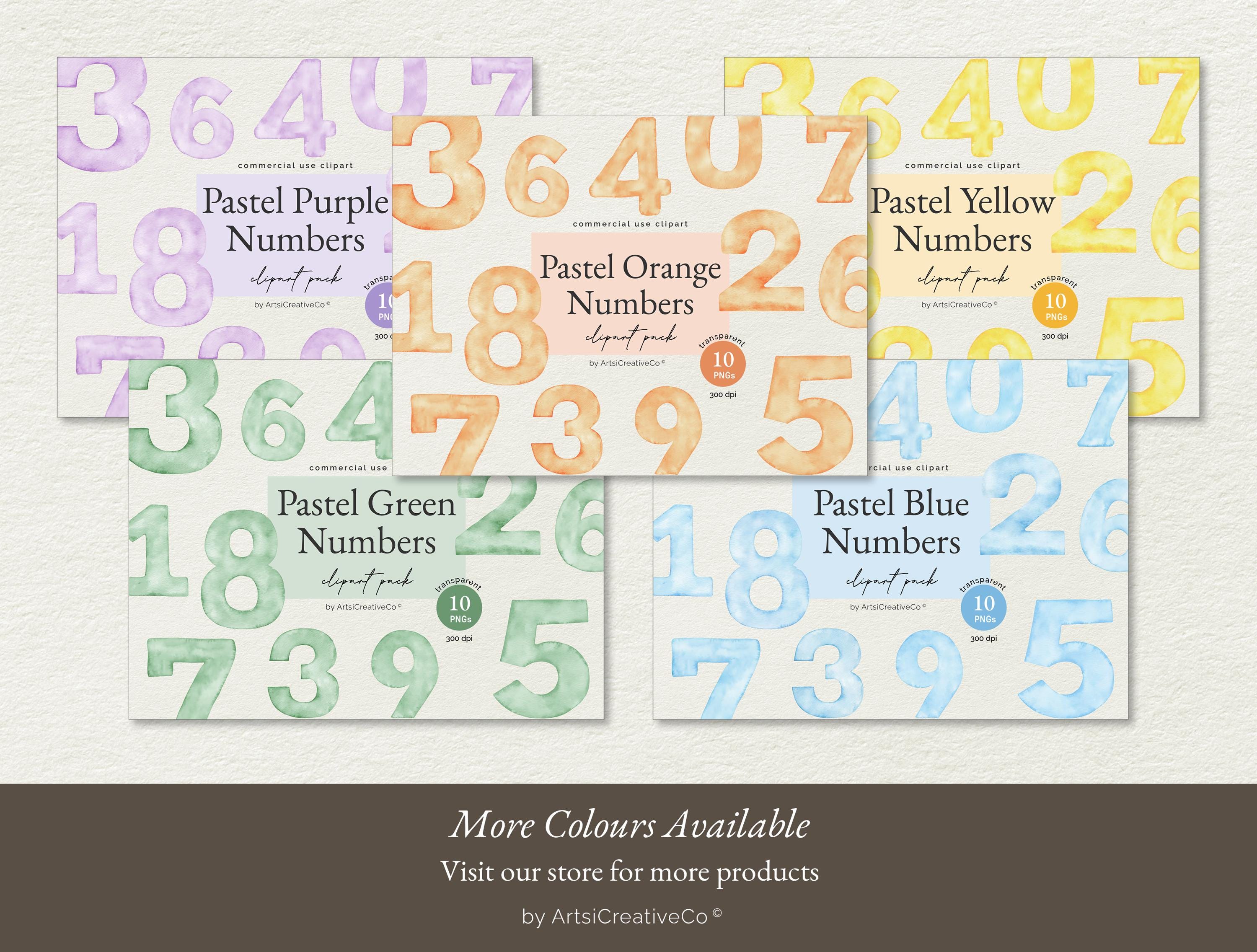 Pastel Pink Numbers Clipart, Watercolor Numbers, Pink Numbers, Birthday ...